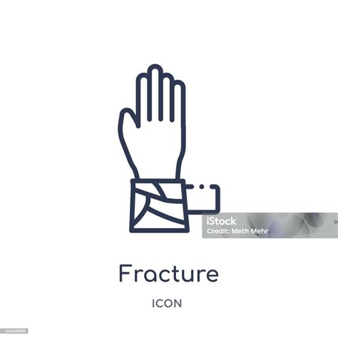 보험 개요 컬렉션에서 선형 골절 아이콘입니다 얇은 라인 골절 아이콘 흰색 배경에 고립입니다 골절 유행 그림 건강관리와 의술에 대한 스톡 벡터 아트 및 기타 이미지 Istock