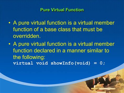 Pure Virtual Function And Abstract Classesppt Programming Languages Computing