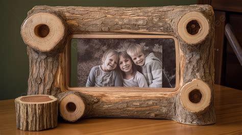 Photo Frame Made From A Log Background Log Picture Frame Background Image And Wallpaper For