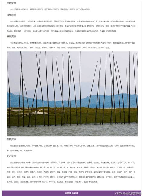 515我的家乡安徽安庆旅游主题网页 大学生期末大作业 Web前端网页制作 Html5css Csdn博客