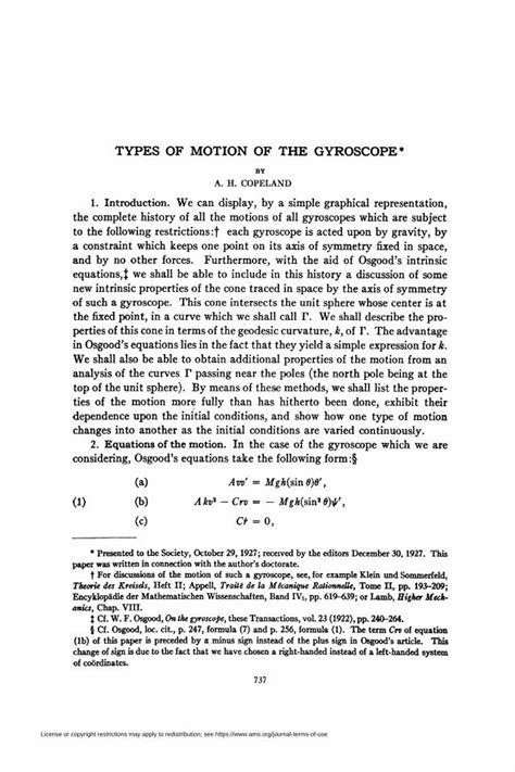 Pdf Types Of Motion Of The Gyroscope · Vector Equation à P Where A Is The Moment Of Momentum