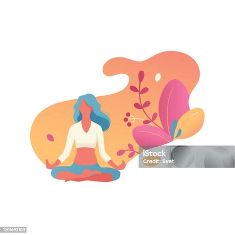 여성 활동 스포츠 일러스트 현대 그라데이션 플랫 스타일입니다 건강하고 웰빙 라이프 스타일 스포츠 피트니스 요가 운동을하는 슬림