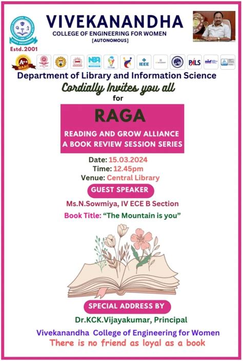 Sowmiya N On Linkedin Vcew Bookreview Ragaprogram Knowledgesharing