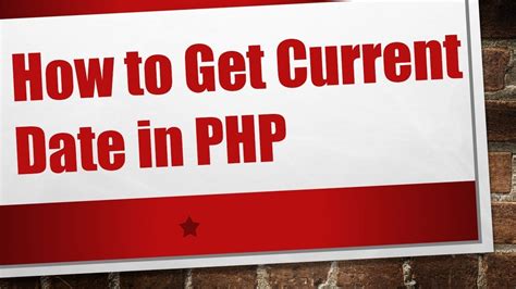 How To Get Current Date In Php Youtube