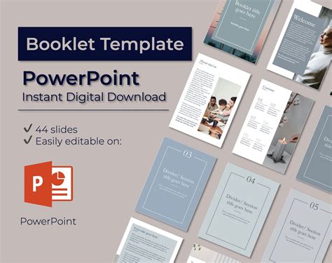 Powerpoint Booklet Template Instant Digital Editable Download Etsy
