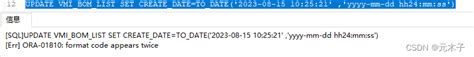 Ora 01810 Format Code Appears Twice Csdn博客
