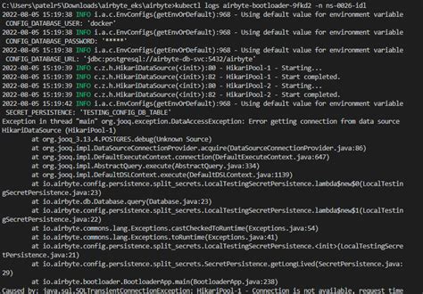 Error Getting Connection From Data Source Hikaridatasource Hikaripool 1 During Aws Eks