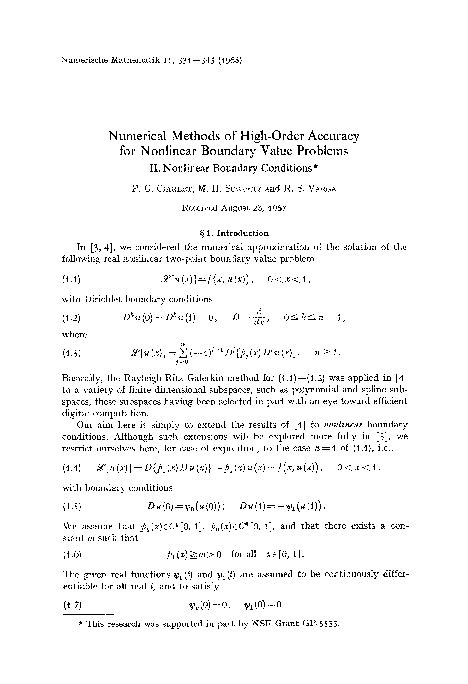 Pdf Numerical Methods Of High Order Accuracy For Nonlinear Boundary Value Problems
