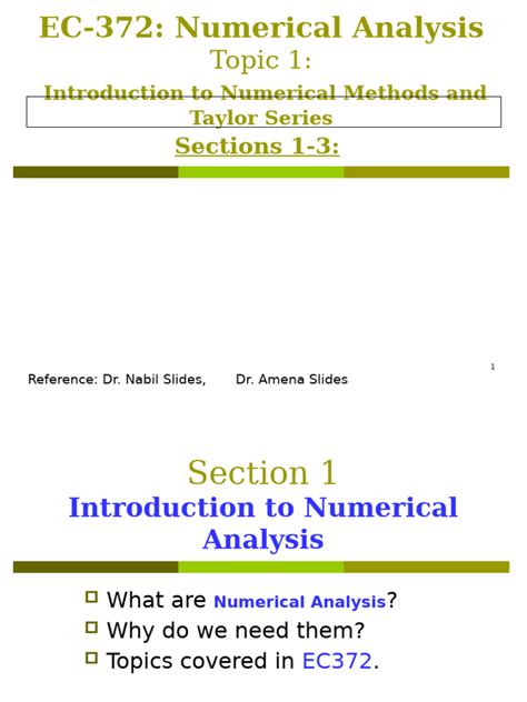 Lecture 1 Pdf Numerical Analysis Significant Figures
