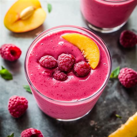 Raspberry Peach Smoothie The Recipe Mingle
