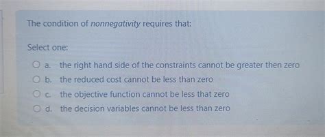 solved the condition of nonnegativity requires that select