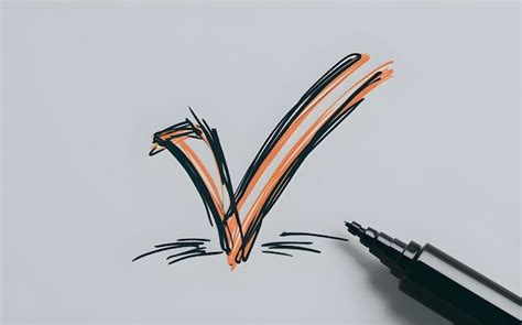 A Marker Check Mark Is Isolated Symbolizing A Check Box Or Checklist