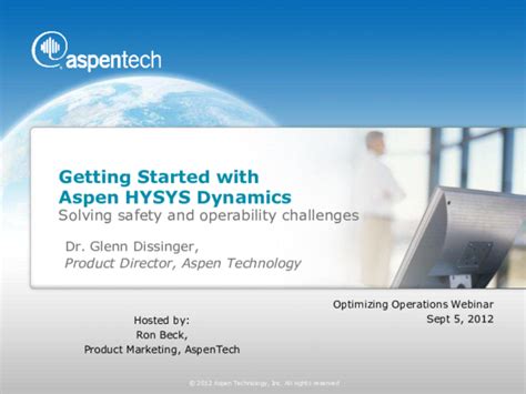 Pdf Getting Started With Aspen Hysys Dynamics Solving Safety And Operability Challenges