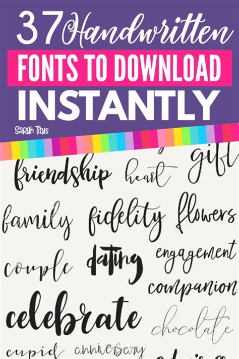 37 Hand Drawn Cursive Fonts To Download Instantly Sarah Titus