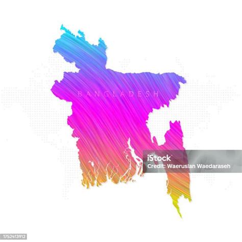 다채로운 하프톤 그라데이션의 방글라데시 지도 흰색 배경에 추상적인 선의 미래 기하학적 패턴 0명에 대한 스톡 벡터 아트 및 기타 이미지 Istock