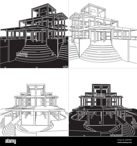 Abstract Construction Structure Vector Illustration Isolated On White Background A Vector