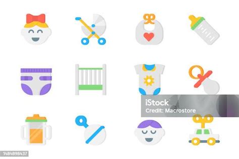아기 용품 3d 아이콘 세트입니다 모바일 앱 및 웹 디자인을 위한 벡터 요소 3차원 형태에 대한 스톡 벡터 아트 및 기타 이미지 3차원 형태 젖꼭지 가족 Istock
