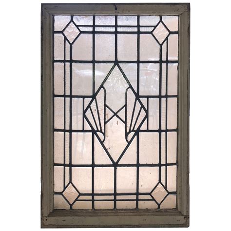 Art Deco Leaded Window 23 X 35 For Sale At 1stdibs