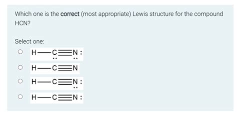Solved Which One Is The Correct Most Appropriate Lewis