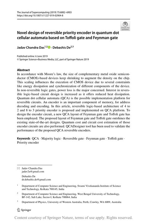 novel design of reversible priority encoder in quantum dot cellular