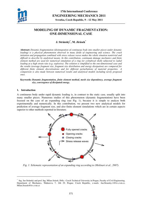 Pdf Modeling Of Dynamic Fragmentation One Dimensional Case