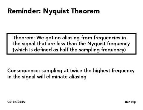 CS A Lecture Sampling And Aliasing