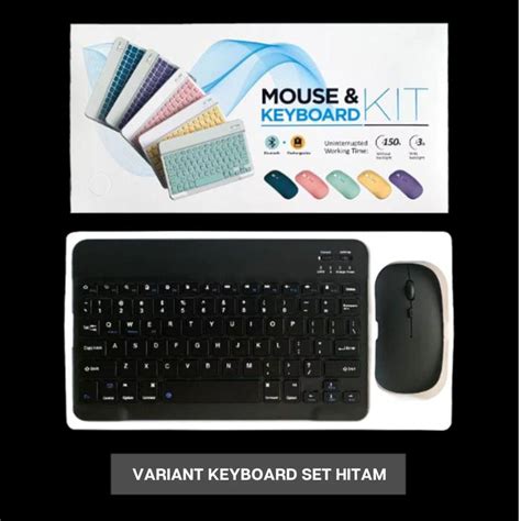 Promo Keyboard Mouse Wireless Bluetooth Set Universal Untuk Ipad Android Pc Tab Baterai