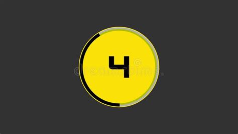 Creative 10 Seconds Yellow Circle Countdown Timer On White Color Stock