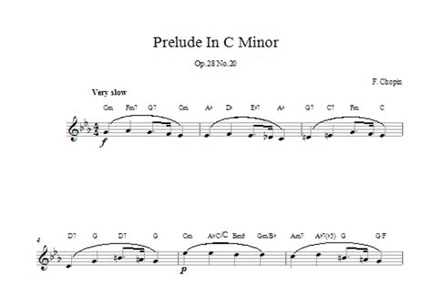 Prelude In C Minor Op28 No20 By Frederic Chopin Sheet Music For Lead
