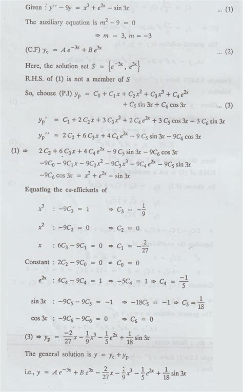 Problems Based On To Find The Particular Integral By The Method Of Undetermined Coefficients