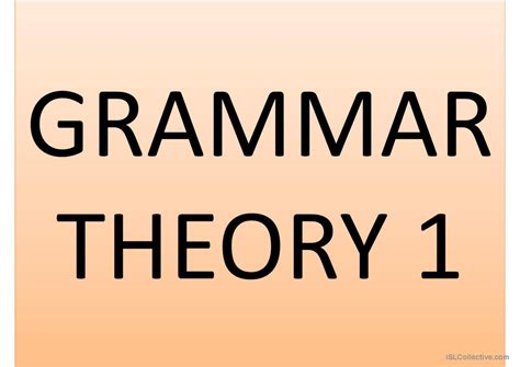 Grammar Theory 1 Grammar Guide English Esl Powerpoints
