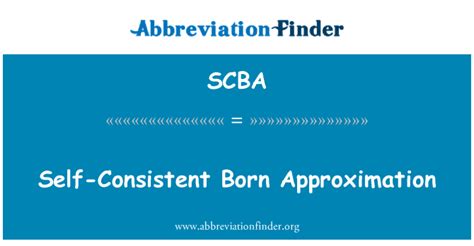 Scba Significa Nacido Aproximación Autoconsistente Self Consistent Born Approximation