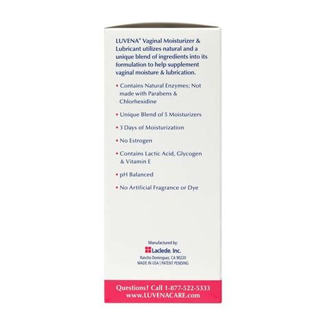 Luvena Vaginal Moisturizer And Lubricant Luvena
