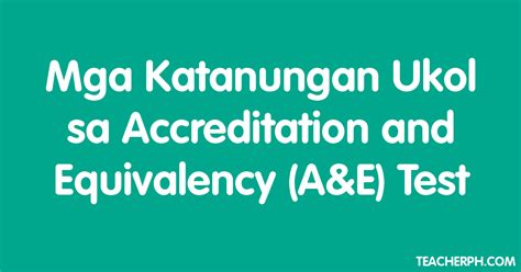DepEd Accreditation And Equivalency A E Test FAQs TeacherPH
