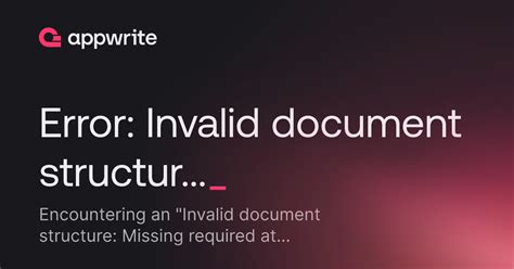 Error Invalid Document Structure Missing Required Attribute Expire Threads Appwrite