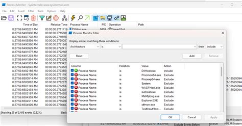 Sysinternals Procmon Unable To Sort Columns Microsoft Qanda