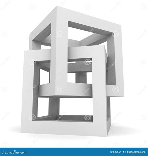 Abstract White Cube Structure Object Stock Illustration Illustration Of Object Piece