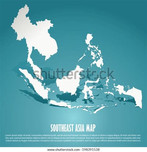 Southeast Asia Map Aec Asean Economic Stock Vector Royalty Free 198391538