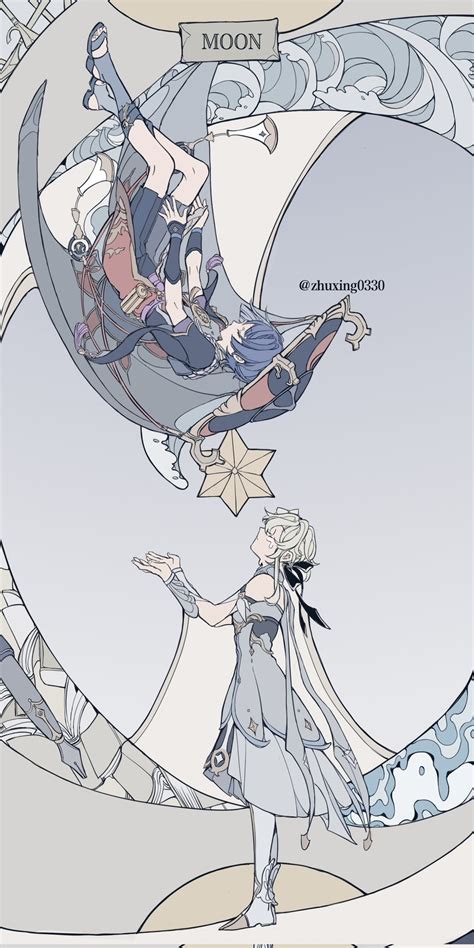 Lumine And Scaramouche Genshin Impact Drawn By Zhuxing Danbooru