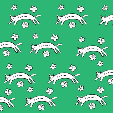 Premium Vector Cat Pattern Funny Seamless