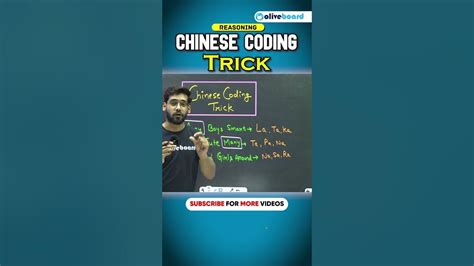 chinese coding trick codingtricks reasoningtricks oliveboard youtube