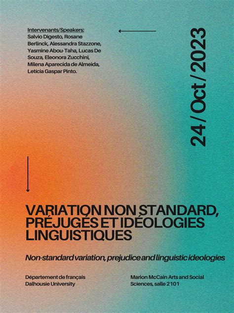 Journée Détude Variation Non Standard Préjudices Et Idéologies