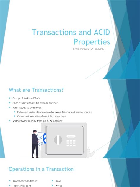 Transactions And Acid Properties Pdf Database Transaction Acid