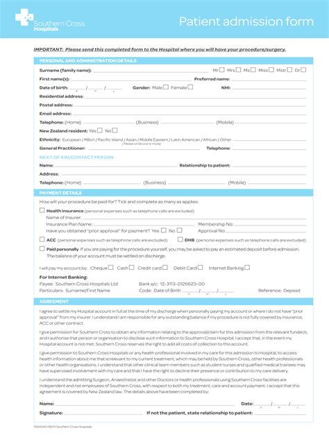 Hospital Admission Form Pdf Fill Out Sign Online DocHub