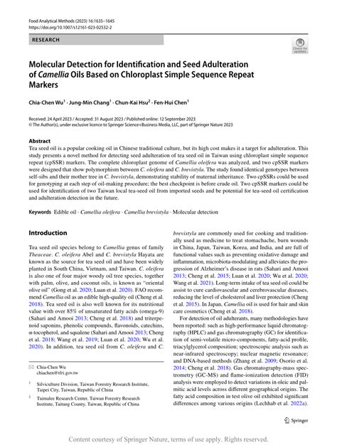 Molecular Detection For Identification And Seed Adulteration Of