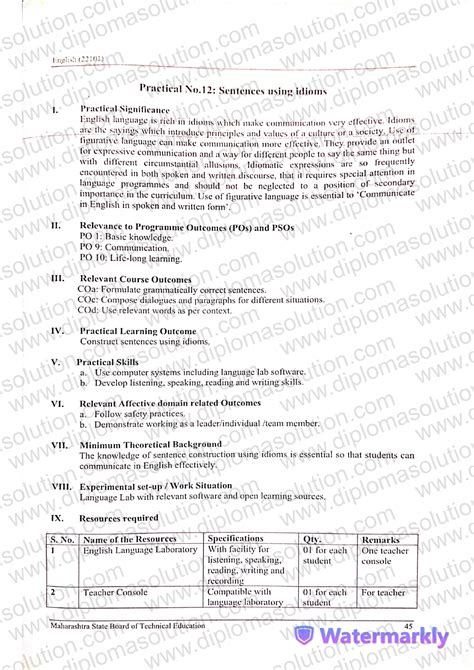 Msbte Communication Skills English Lab Manual Answers Pdf Msbte Diploma 311303 K Scheme Pdf