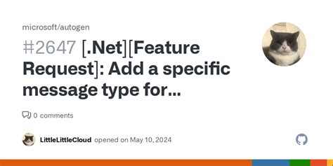 Net Feature Request Add A Specific Message Type For Function