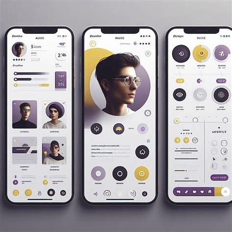 Design Of The Mobile Application Ui Ux A Set Of Gui Screens With Login And Password Input