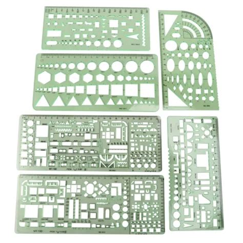 6 Pieces Plastic Measuring Templates Building Formwork Stencils