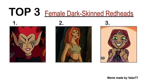 Top 3 Female Dark Skinned Redheads By Tito Mosquito On Deviantart